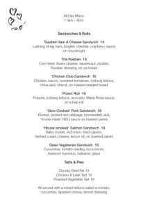 Plantation Menus | Green Lane Bowral